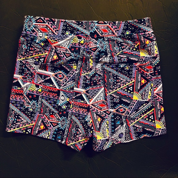 H&M | Shorts | Hm Divided Aztecfuturistic Print Highwaist Gogo Rave ...